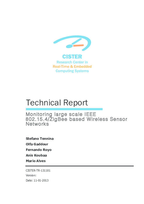 Pdf Monitoring Large Scale Ieee 802154zigbee Based Wireless Sensor Networks