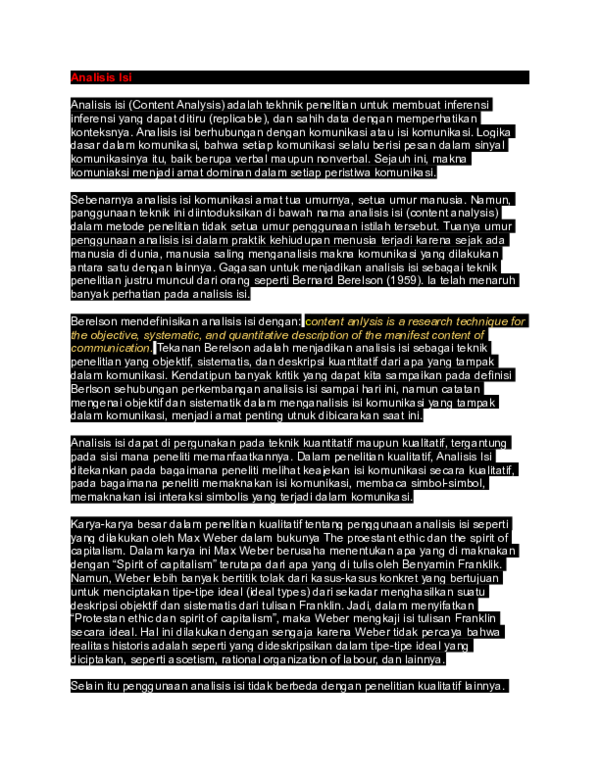 (DOC) Analisis Isi