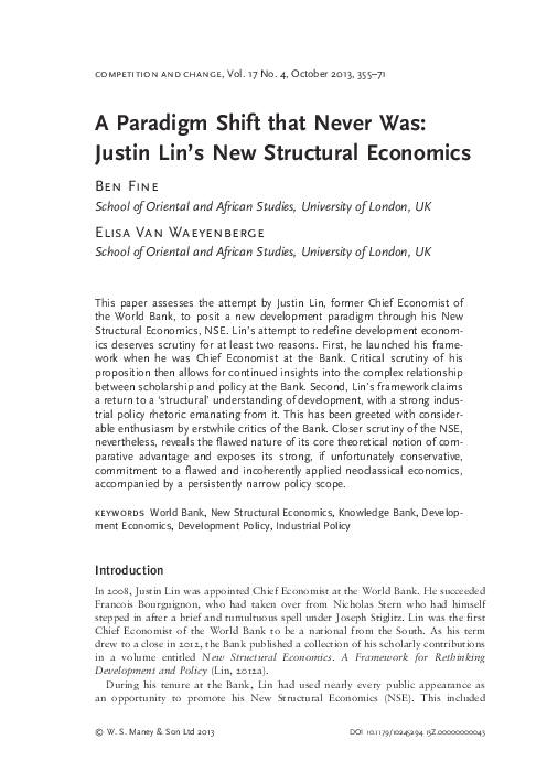 (PDF) A Paradigm Shift that Never Was: Justin Lin’s New Structural ...