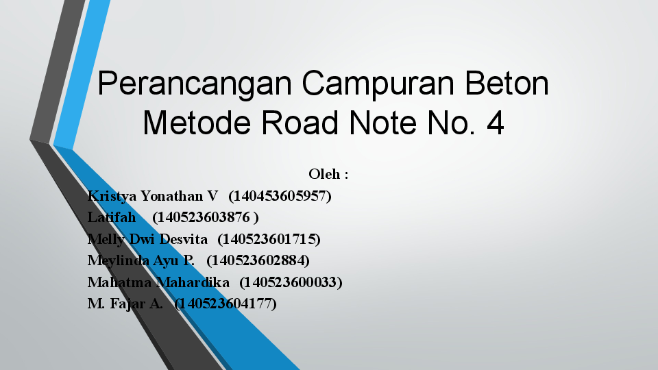 (PPT) METODE ROAD NOTE NO 4