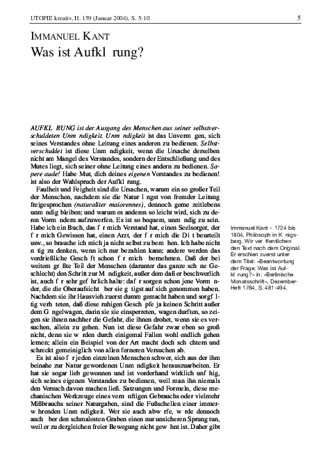 (PDF) Was ist Aufklarung