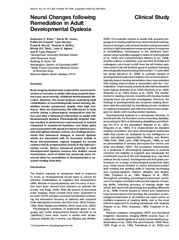 (PDF) NEURON intervention 04 eden et al