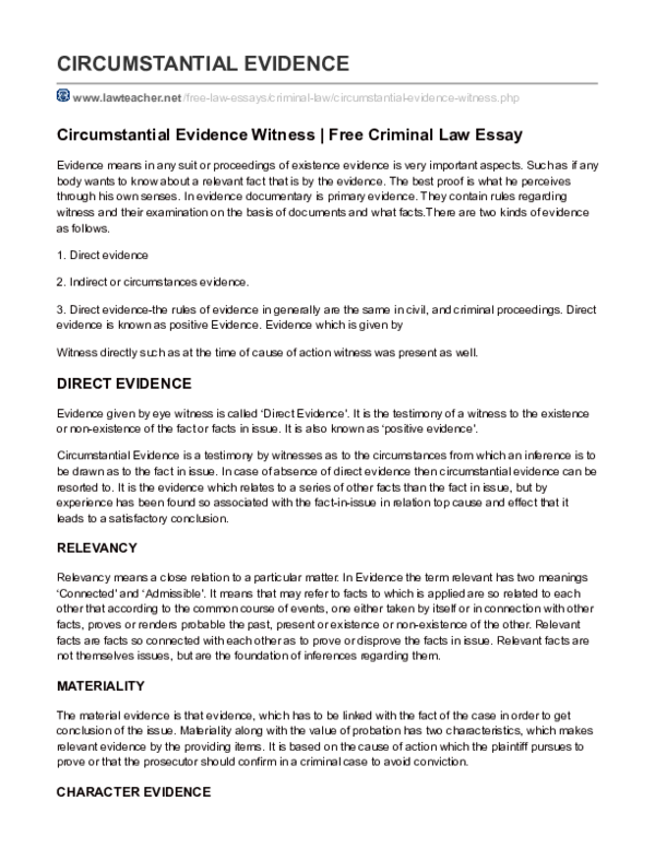 (PDF) lawteacher net CIRCUMSTANTIAL EVIDENCE | Eve lina - Academia.edu