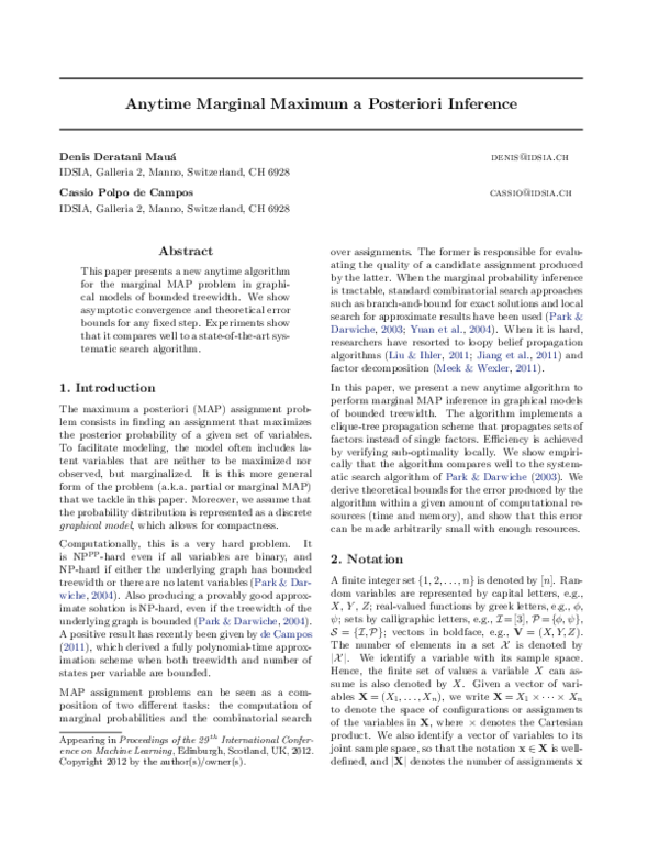 (PDF) Anytime Algorithm for Marginal MAP Inference in Graphs