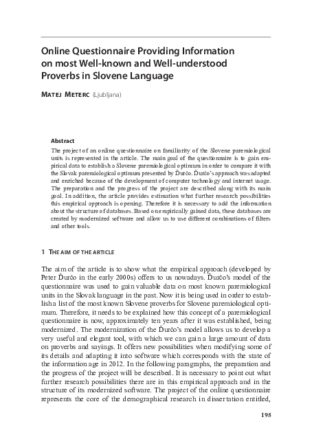 (PDF) Europhras 2012: Online Questionnaire Providing Information on ...