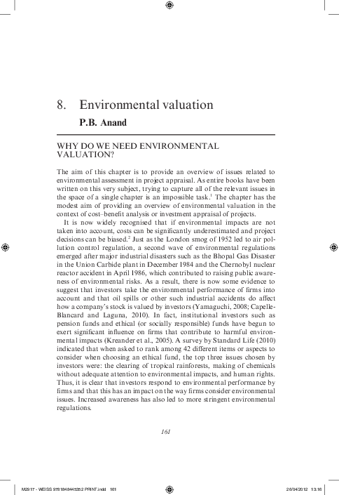 (PDF) Environmental valuation