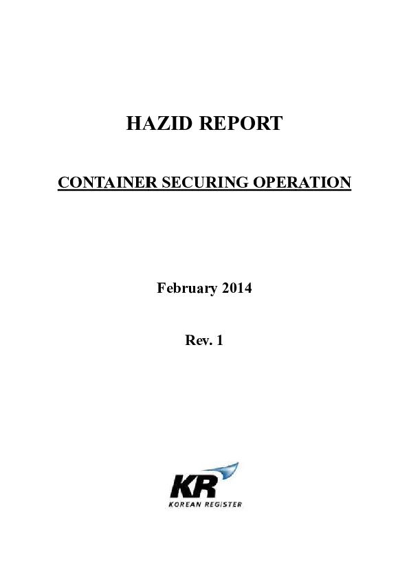 (PDF) HAZID Report Container Securing Operation Final 2