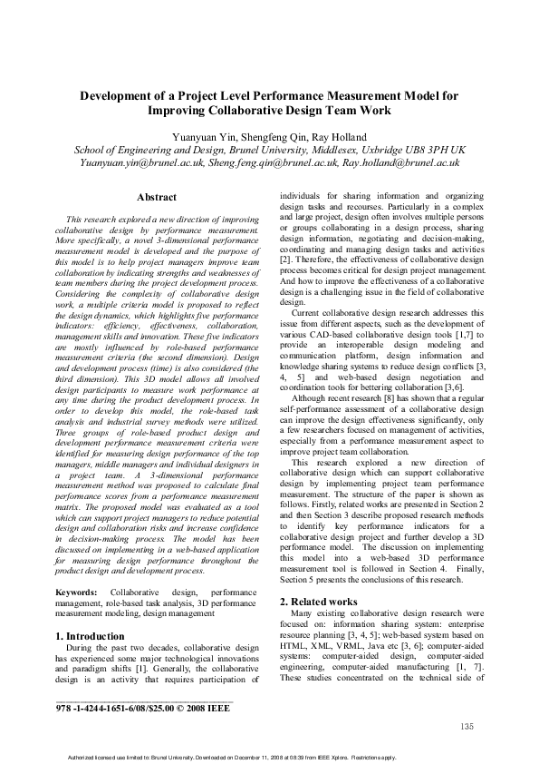 (PDF) Monitoring, Measurement and Simulation of Individual and Teamwork Performance in ...