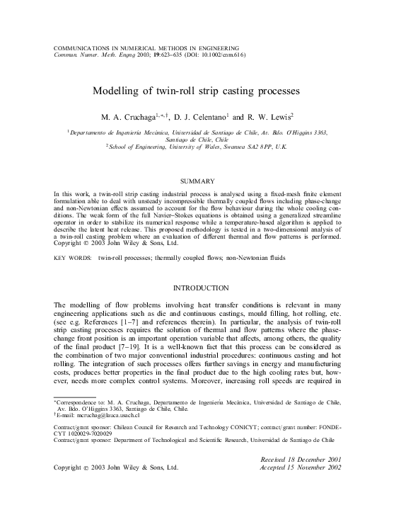 Pdf Modelling Of Twin Roll Strip Casting Processes Marcela Cruchaga