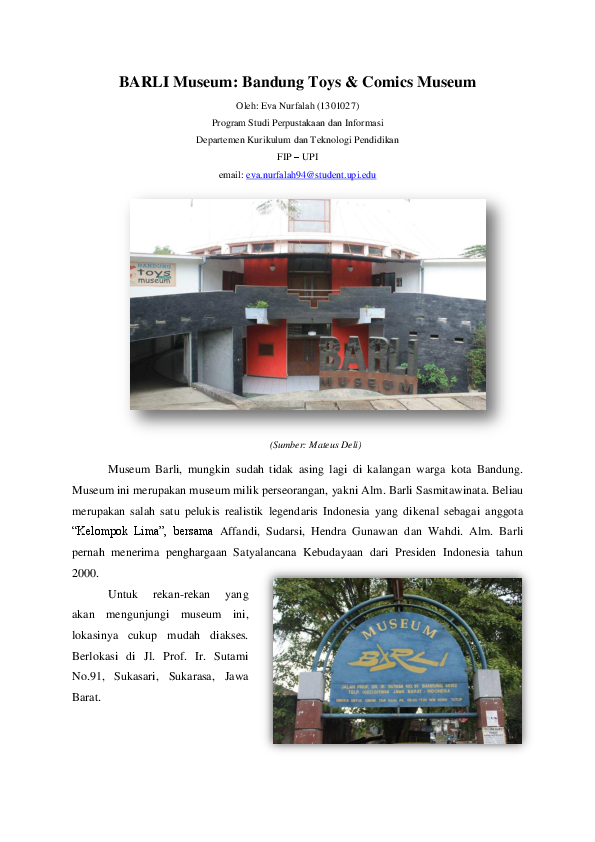 Museum Barli: Bandung Toys and Comics Museum