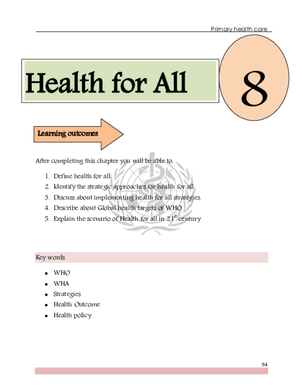 (PDF) Health for all