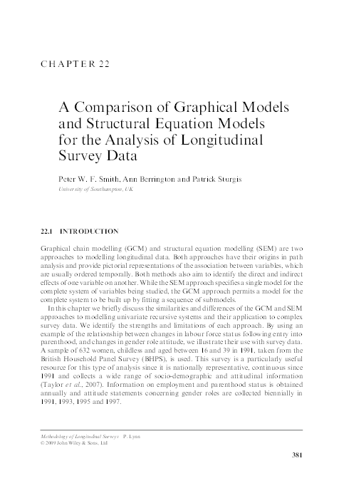 (PDF) A Comparison of Graphical Models and Structural Equation Models for the Analysis of ...
