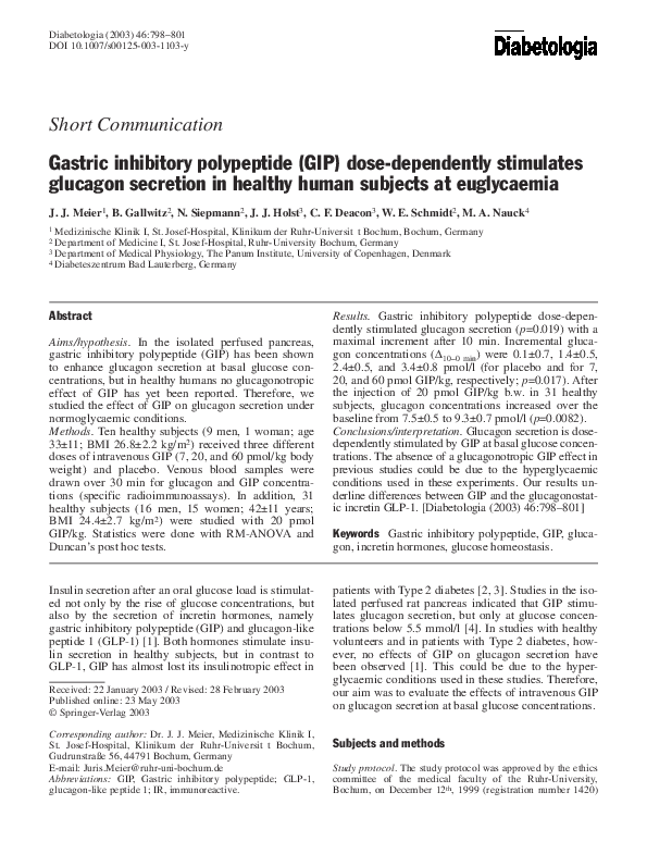 (PDF) Gastric inhibitory polypeptide (GIP) dose-dependently stimulates ...