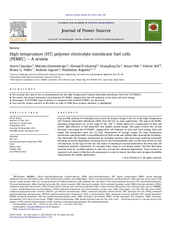 (PDF) High temperature (HT) polymer electrolyte membrane fuel cells ...
