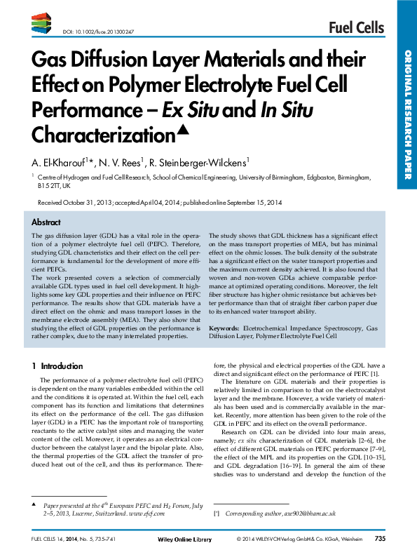 (PDF) Gas Diffusion layer materials and their effect on polymer electrolyte fuel cell ...