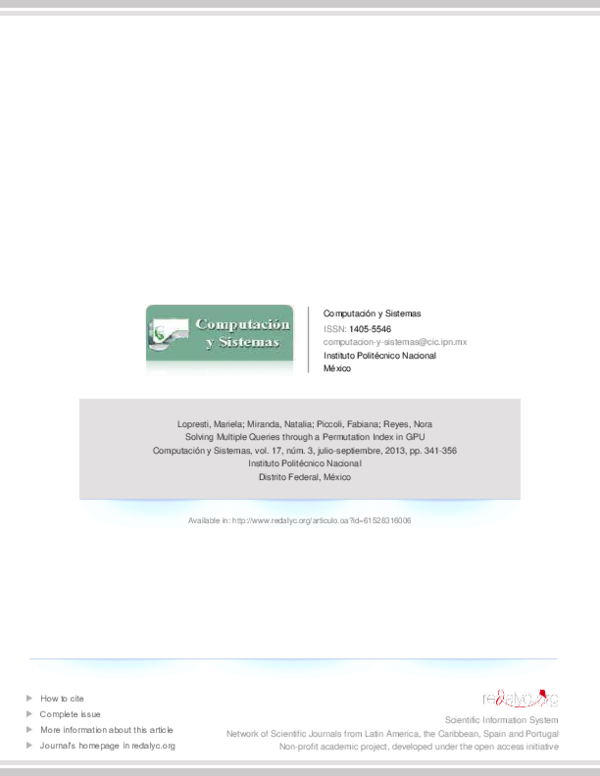 Pdf Solving Multiple Queries Through A Permutation Index In Gpu