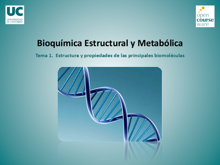 (PDF) Bioquímica Estructural y Metabólica. Primer Grado de Medicina. Tema 1. Estructura y ...