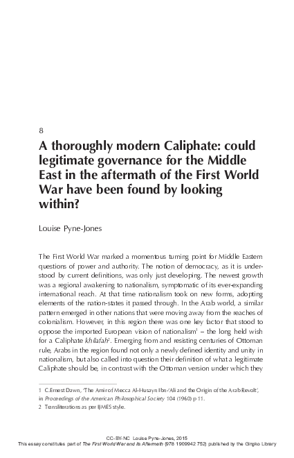 (PDF) A thoroughly modern Caliphate: could legitimate governance for ...
