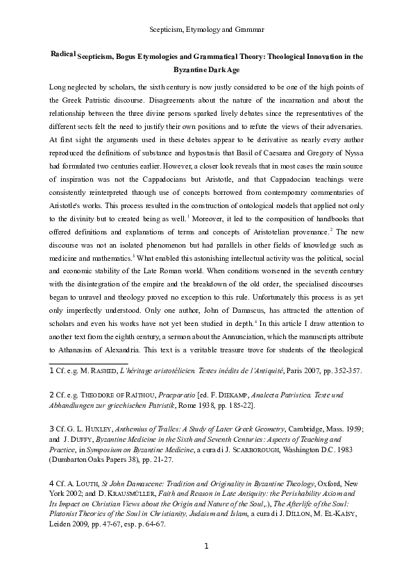 (DOC) 'Radical Scepticism, Bogus Etymologies and Grammatical Theory ...