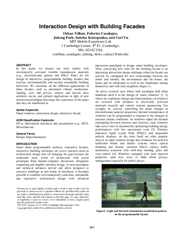 (PDF) Interaction design with building facades