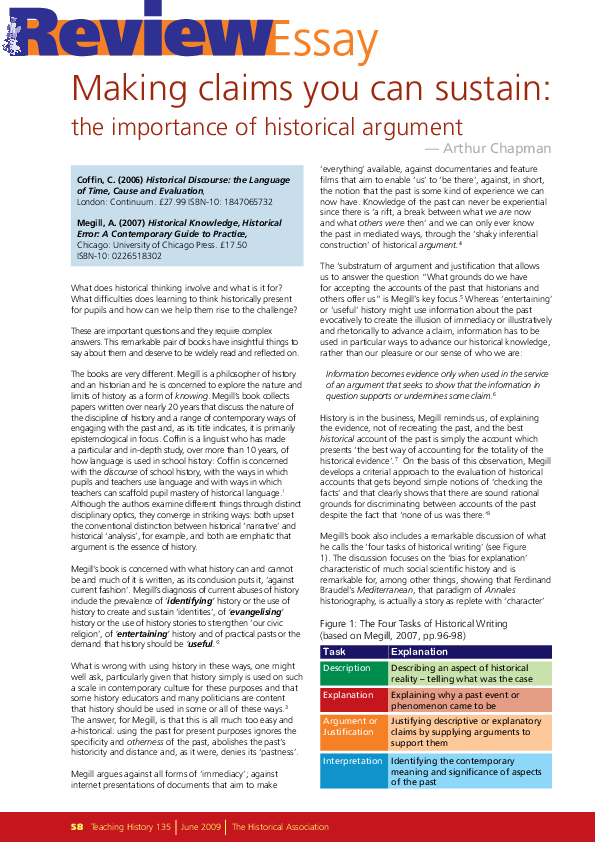 (PDF) Chapman, A. (2009) Making claims you can sustain (Review ...