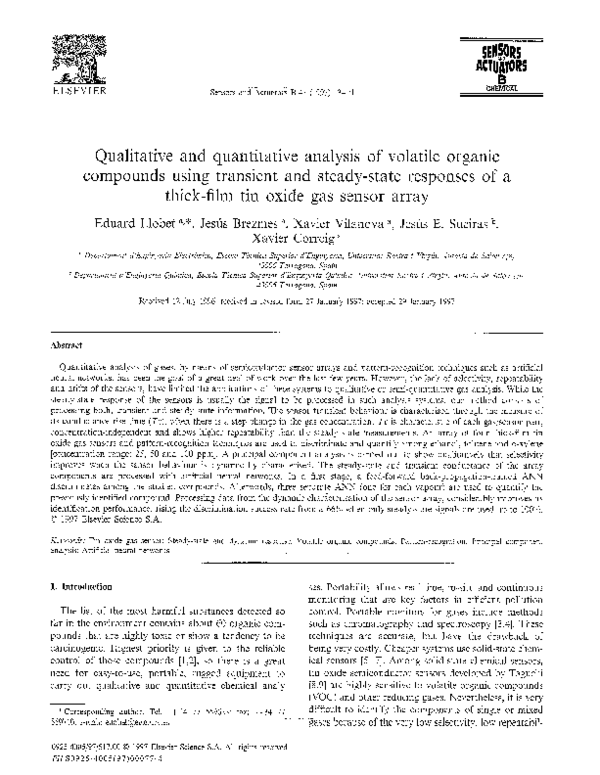 (PDF) Qualitative and quantitative analysis of volatile organic compounds using transient and ...