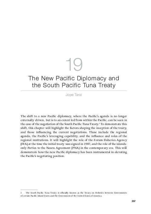 (PDF) The New Pacific Diplomacy and The South Pacific Tuna Treaty