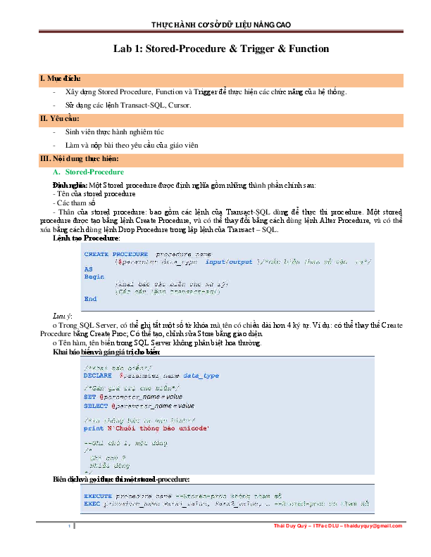 (PDF) Lab 1 CSDL nang cao 1