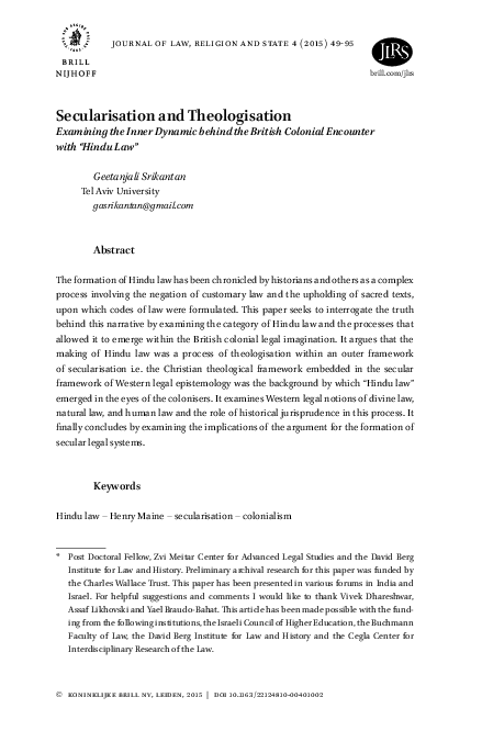 (PDF) Secularisation and Theologisation :Examining the Inner Dynamic ...