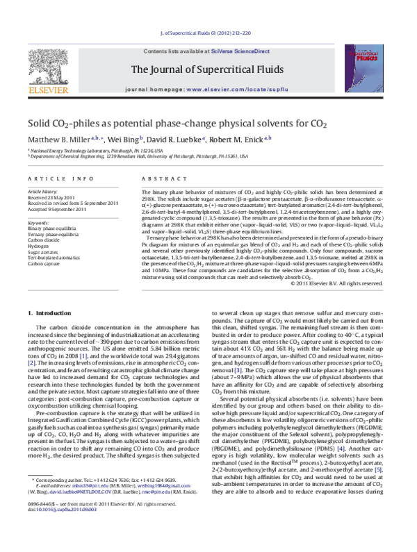 (PDF) Solid CO2-philes as potential phase-change physical solvents for CO2
