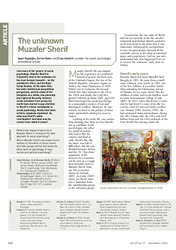 The Unknown Muzafer Sherif