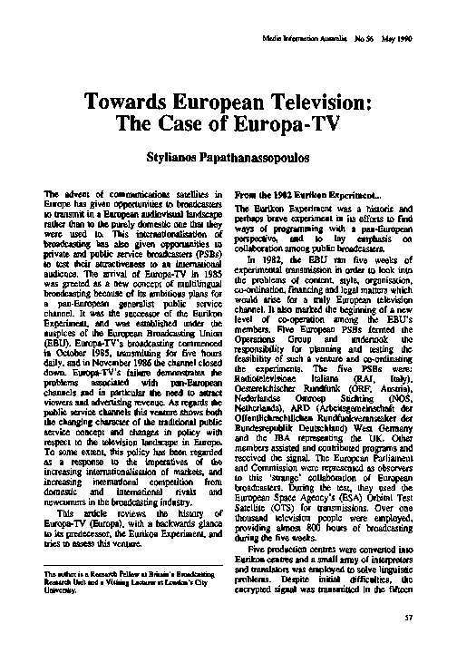 (PDF) Towards European television: the case of Europa-TV