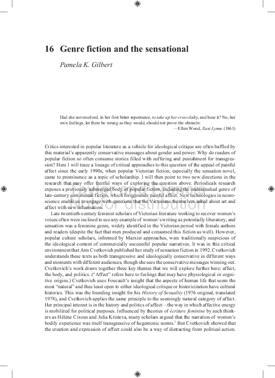 (PDF) “Genre Fiction and the Sensational.” Victorian Literature ...
