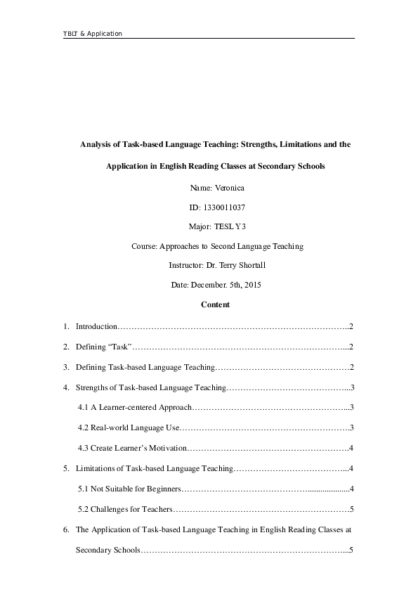 (DOC) Task-based Language Teaching