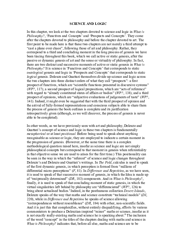 (PDF) Chapter 'Science and Logic' from What is Philosophy?: A Reader's ...