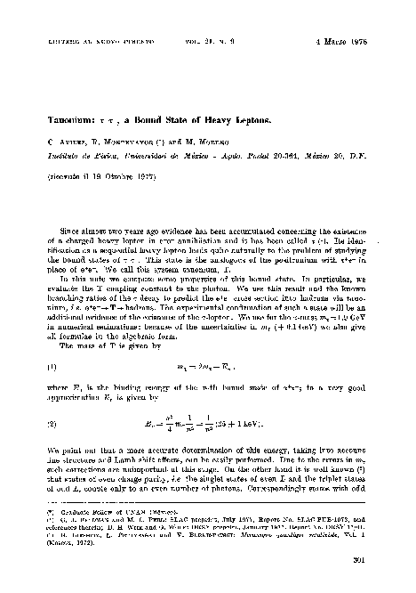 (PDF) Tauonium: τ+τ- a bound state of heavy leptons