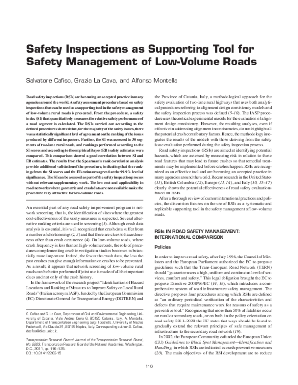 (PDF) Safety Inspections as Supporting Tool for Safety Management of ...