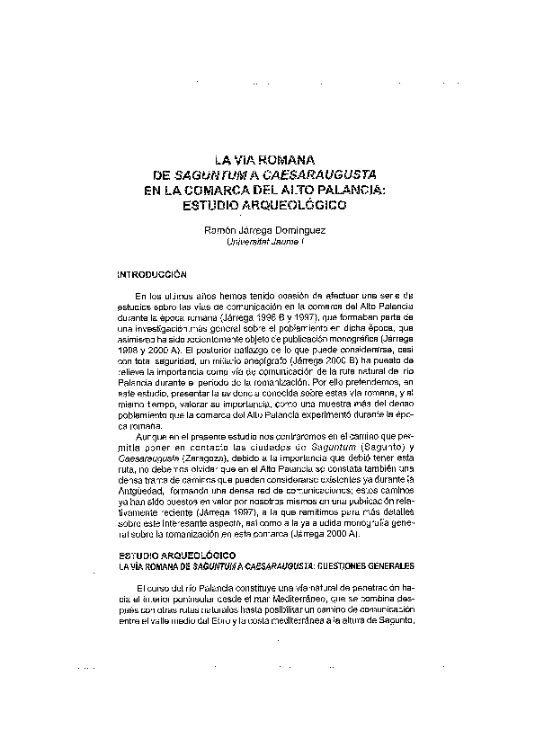 (PDF) La vía romana de Saguntum a Caesaraugusta en la comarca del Alto ...