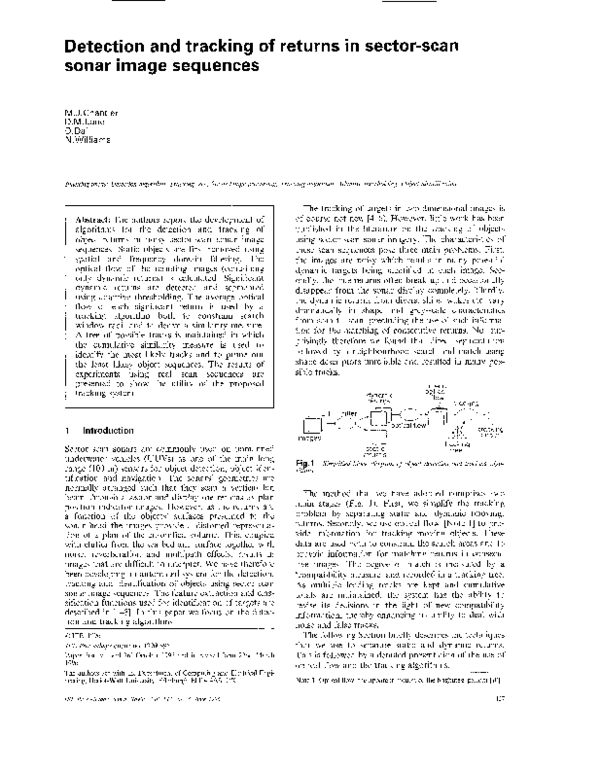 Pdf Detection And Tracking Of Returns In Sector Scan Sonar Image Sequences