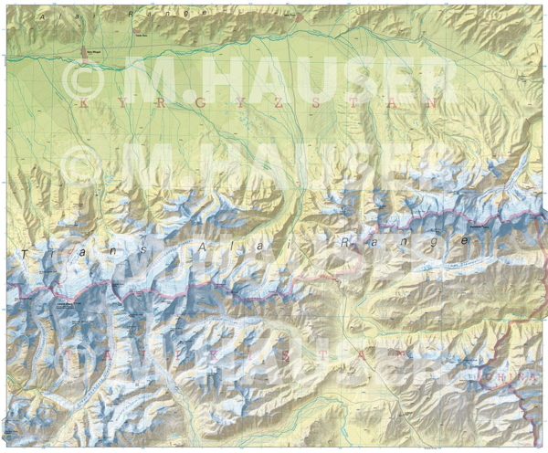 Map of Lenin Peak 1:100'000