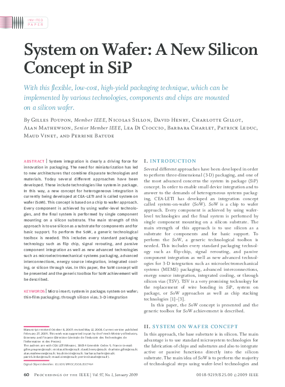 (PDF) System on Wafer: A New Silicon Concept in SiP