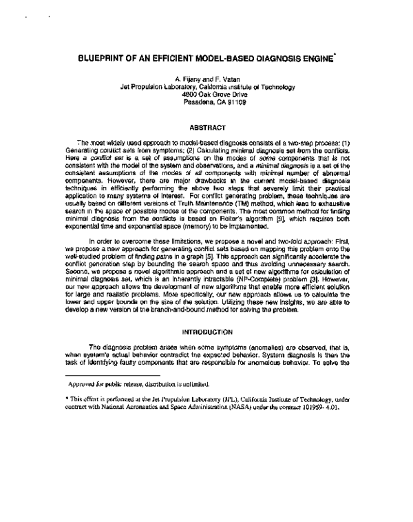 (PDF) Blueprint of an efficient model-based diagnosis engine | Farrokh ...