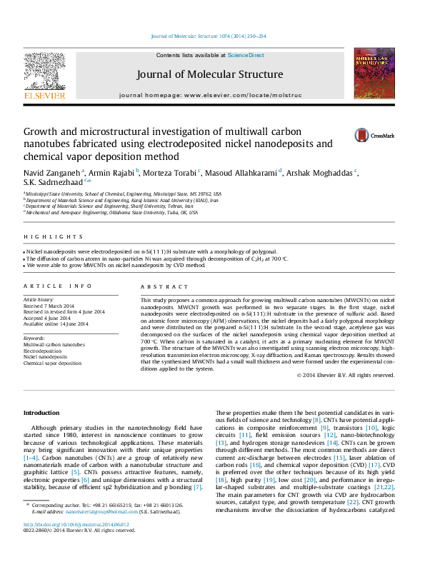 (PDF) Growth and microstructural investigation of multiwall carbon nanotubes fabricated using ...