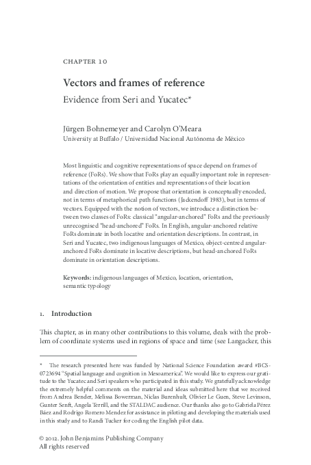 (PDF) Vectors and frames of reference: Evidence from Seri and Yucatec