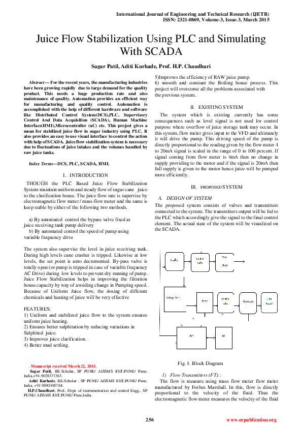 (PDF) Juice Flow Stabilization Using PLC and Simulating With SCADA