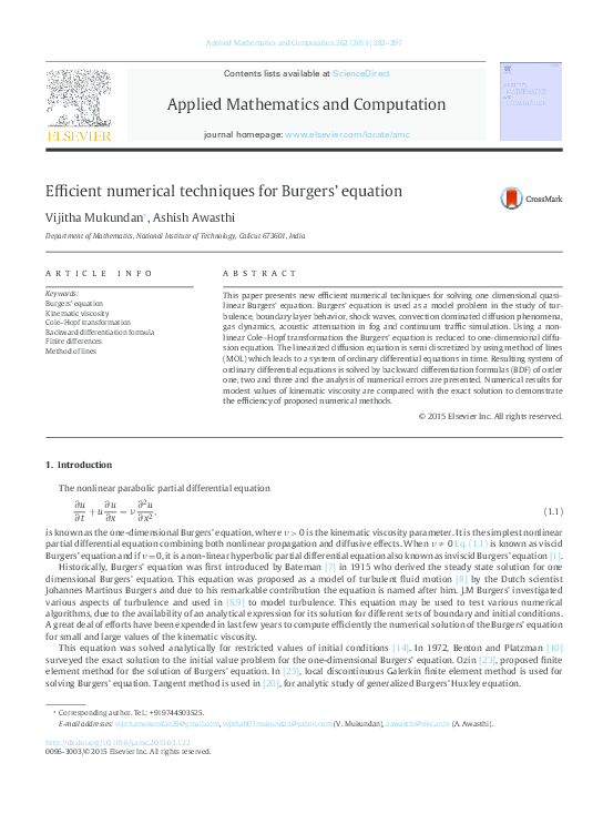 (PDF) Numerical techniques to solve nonlinear pde