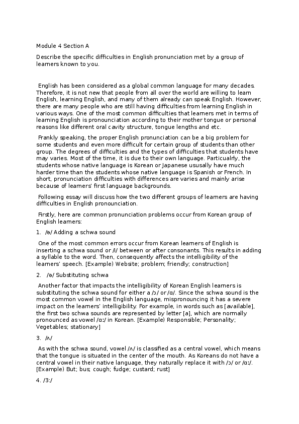 (DOC) specific difficulties in English pronunciation