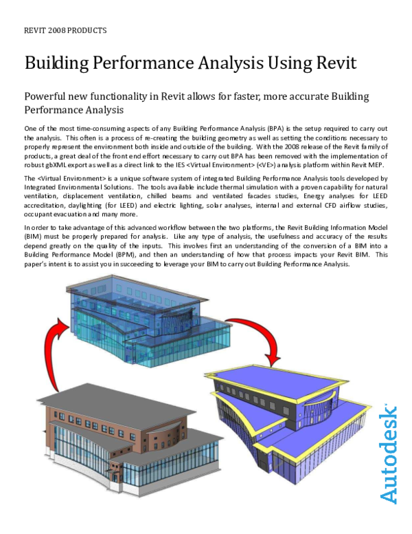 (PDF) Building performance analysis using revit