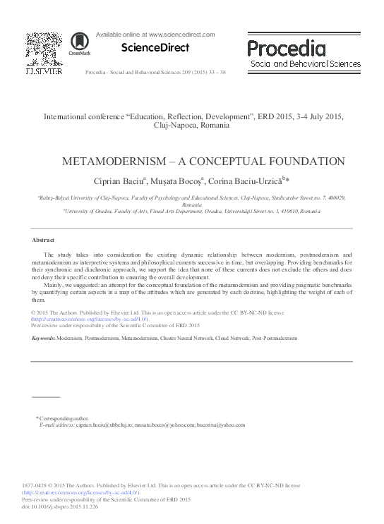 (PDF) Metamodernism – A Conceptual Foundation