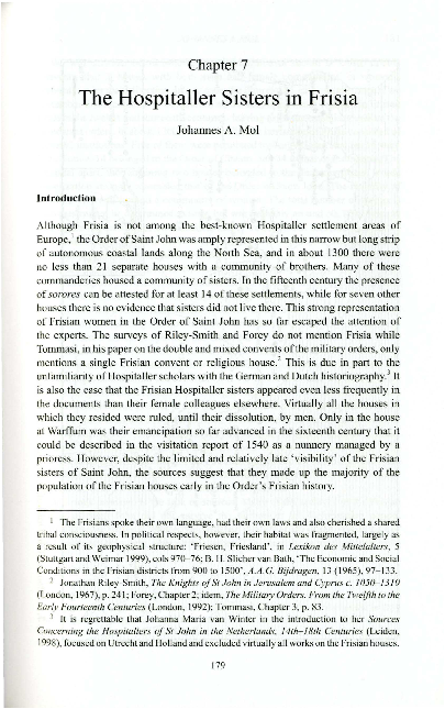 (PDF) The Hospitaller Sisters in Frisia, in: Anthony Luttrell & Helen J ...